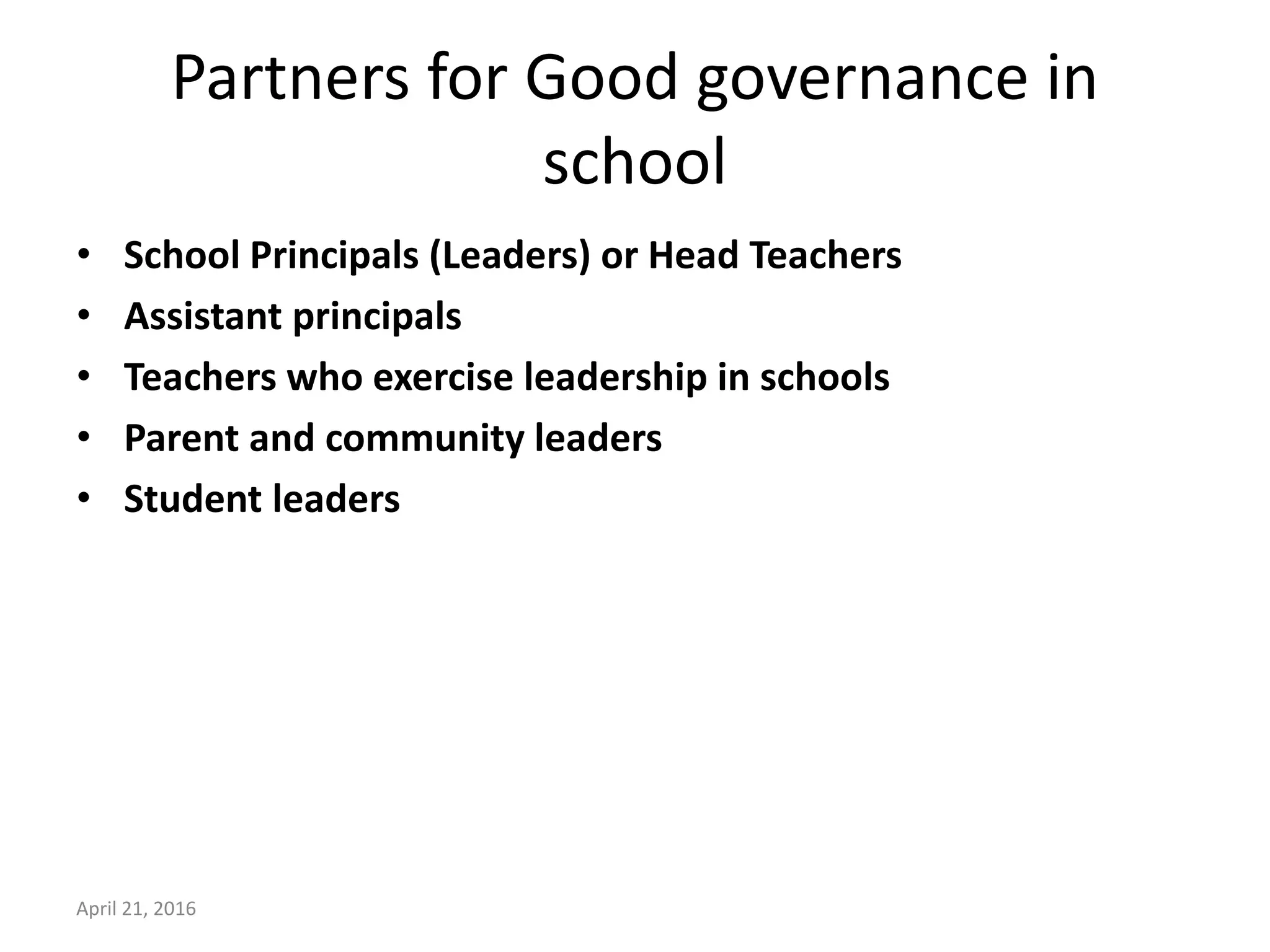 Presentation school governance | PPTX