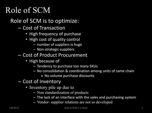 SCM in Hospitality | PPTX
