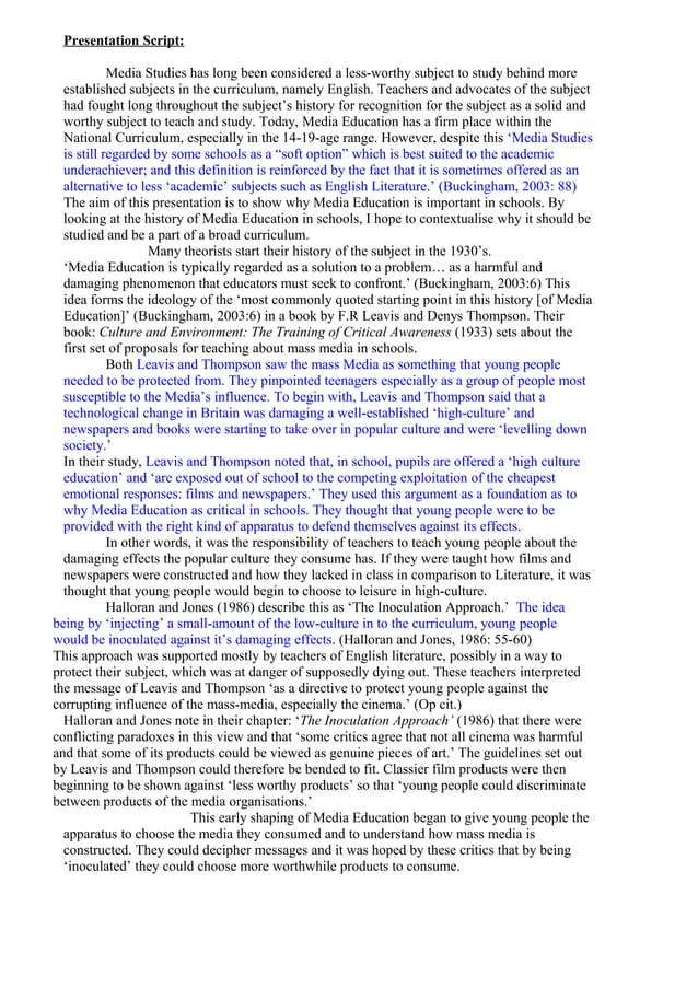 Presentation script. | PDF