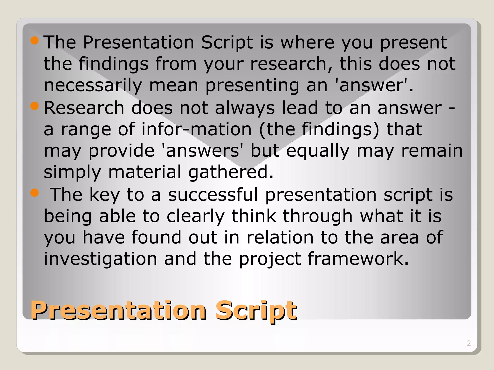 Presentation script | PPT