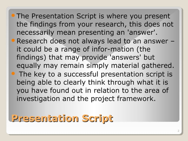 Presentation Script | PPT