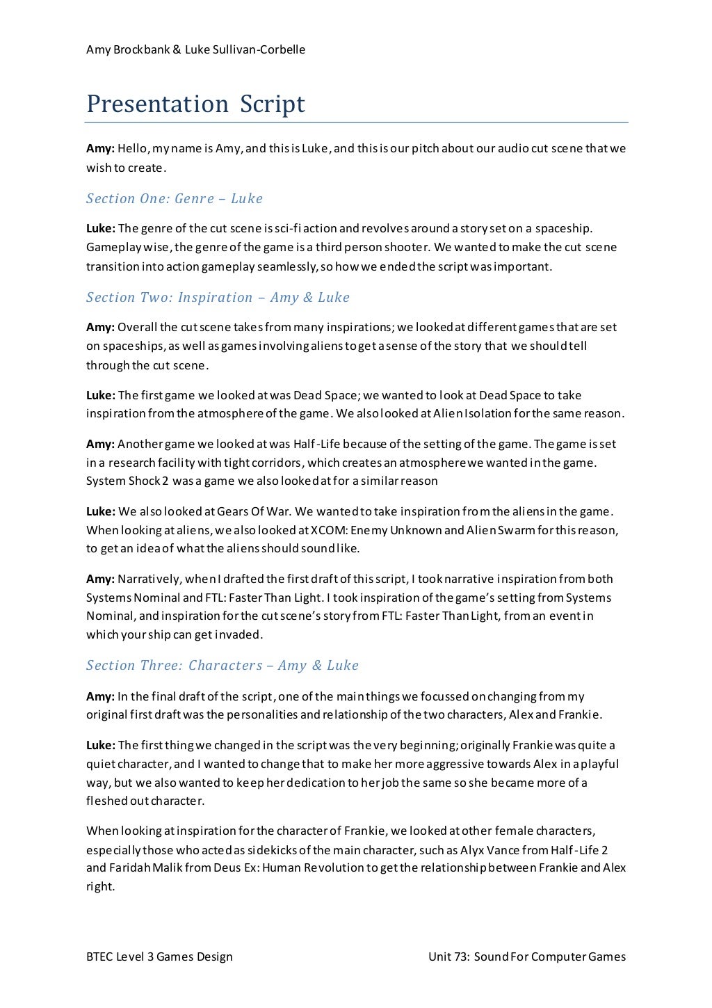 Presentation Script Presentation Script