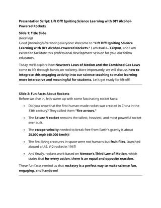 Presentation Script for science intruction | PDF
