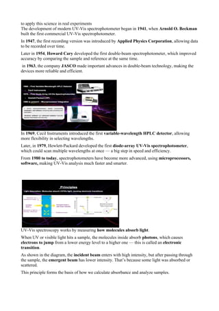UV-Visible spectroscopy Presentation script | PDF