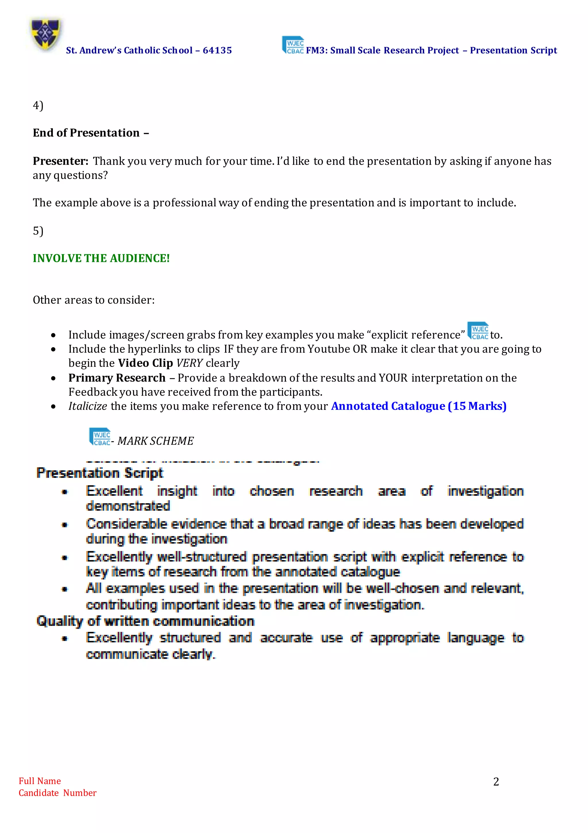 Presentation Script Template Pdf