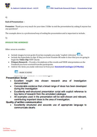 Presentation script template | DOCX