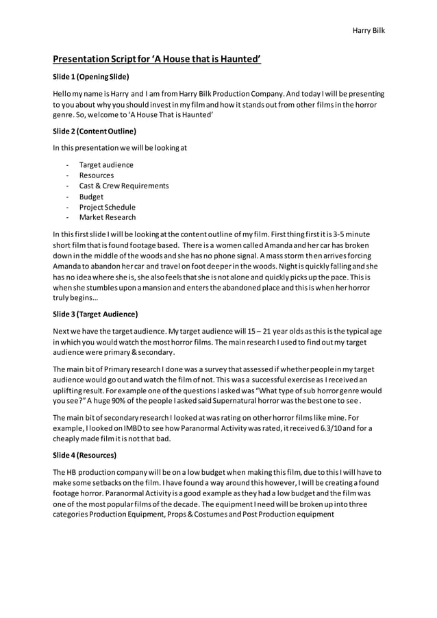 Script for Presentation | PDF