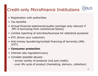The regulation of microfinance | PDF