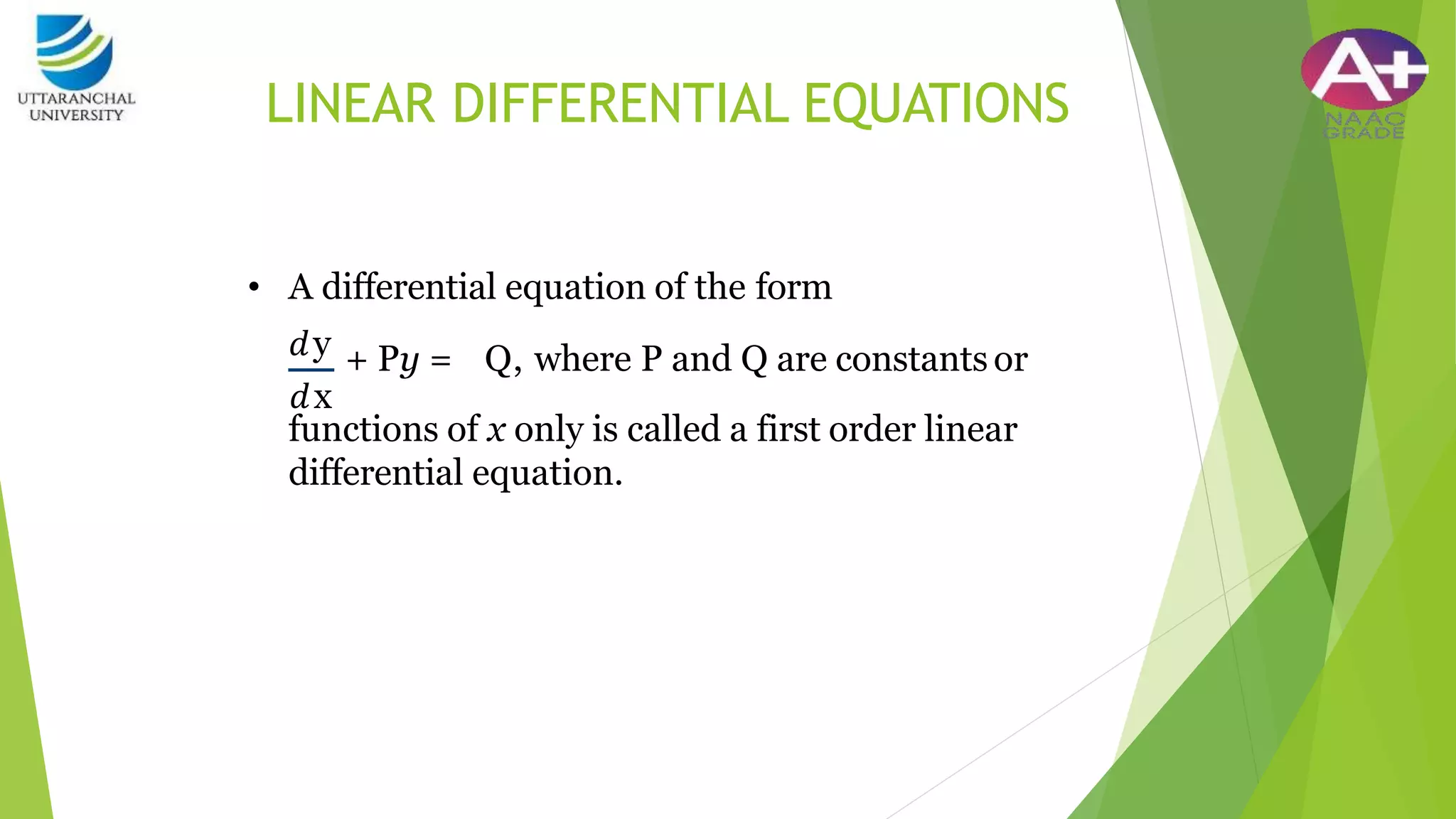 Presentations Differential equation.pptx | Programming Languages | Computing