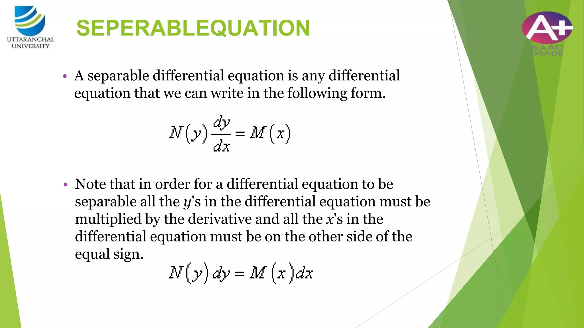 Presentations Differential equation.pptx | Programming Languages | Computing