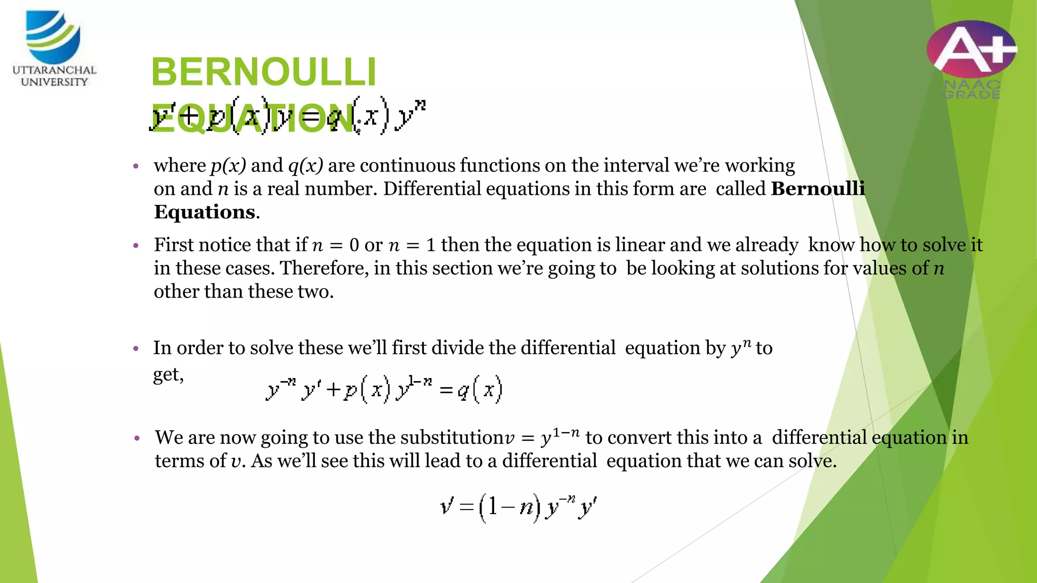 Presentations Differential equation.pptx | Programming Languages | Computing