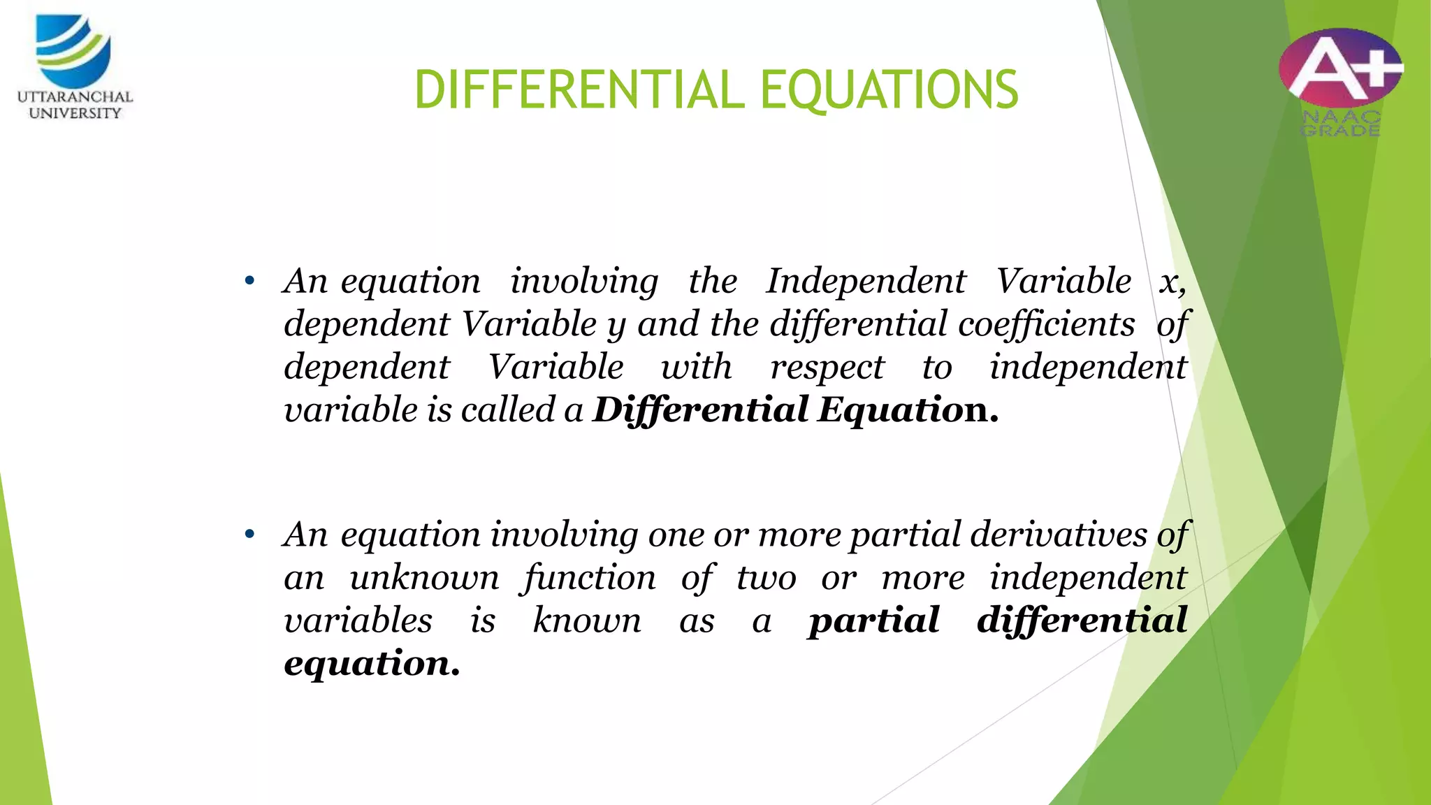 Presentations Differential equation.pptx | Programming Languages | Computing