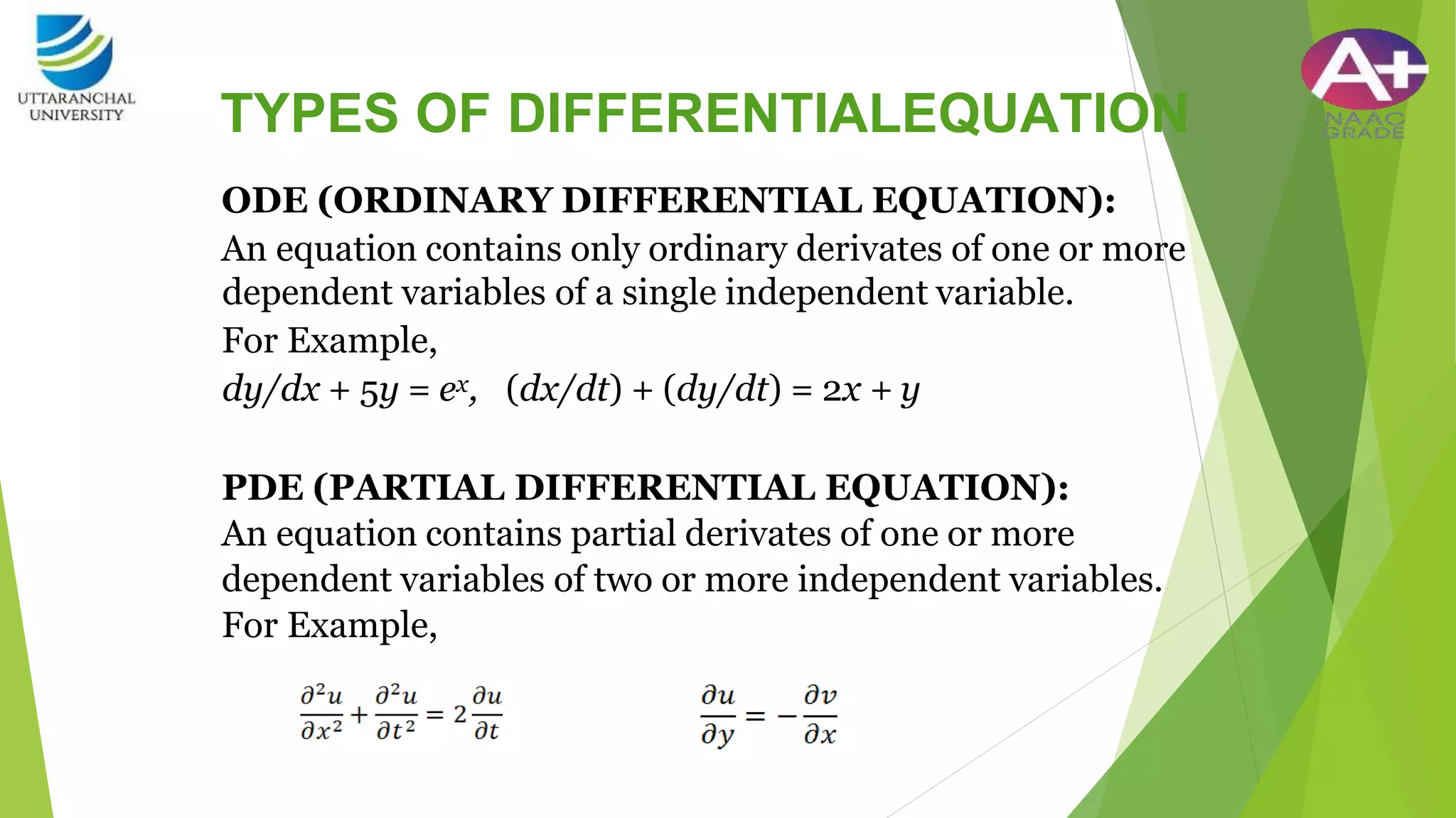 Presentations Differential equation.pptx | Programming Languages | Computing