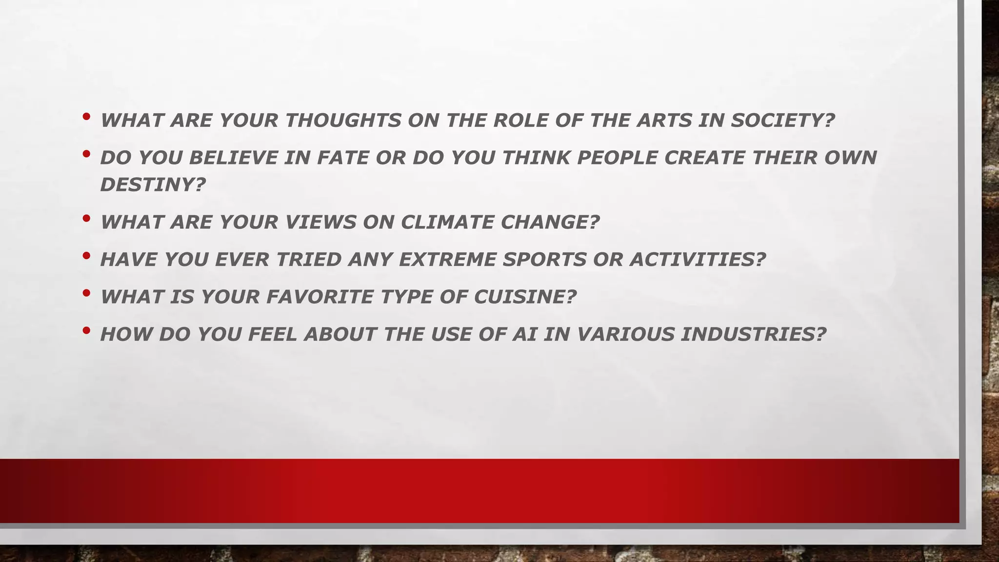 Advanced conversation Topics | PPTX