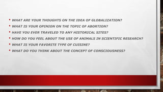 Advanced conversation Topics | PPTX