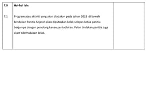 Agenda Mesyuarat dan Contoh Lengkap Catatan Minit Mesyuarat Panitia Sejarah | PPTX