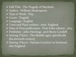 Locations In Macbeth