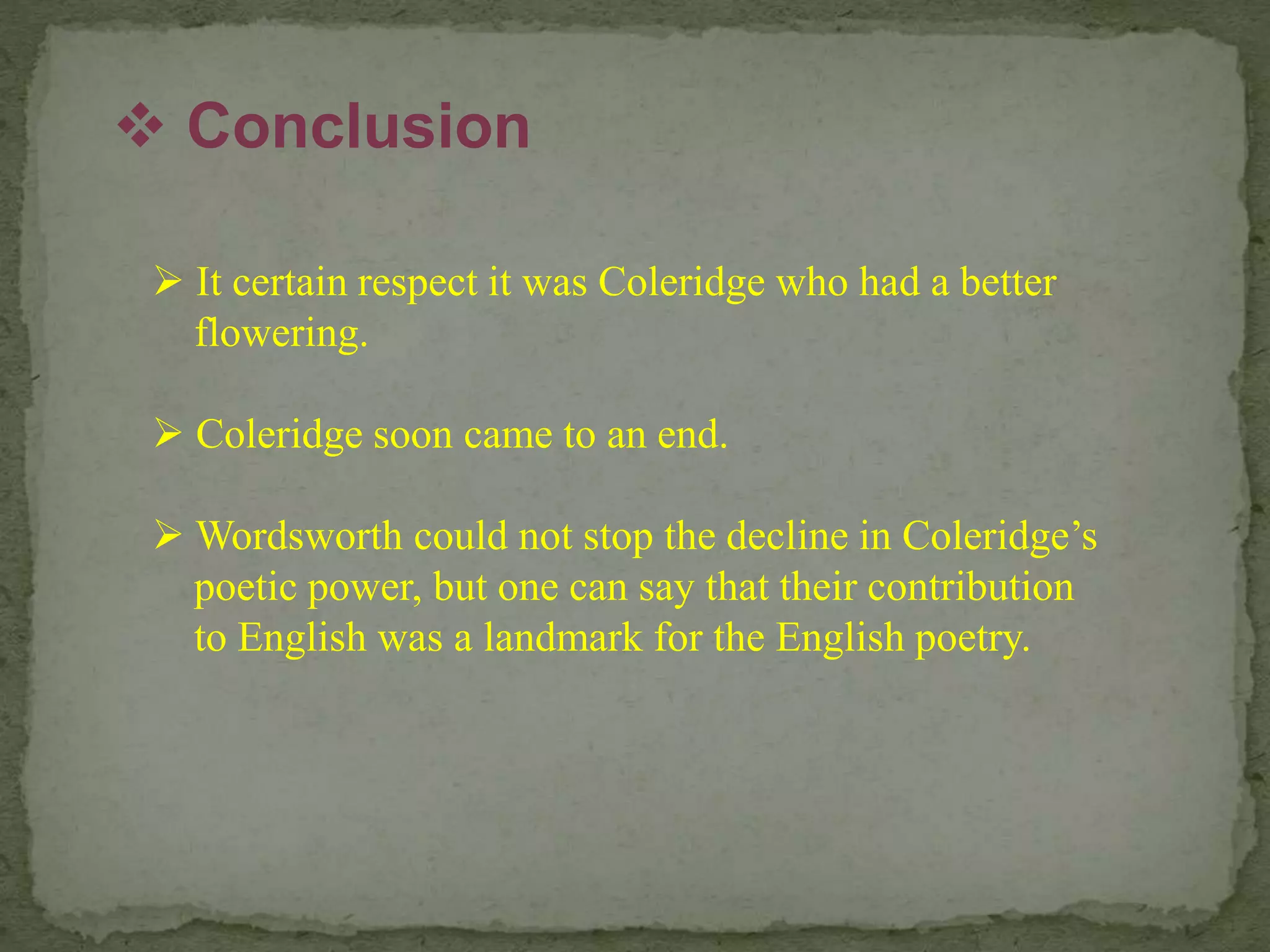 Wordsworth and Coleridge : Their Poetic creed | PPTX