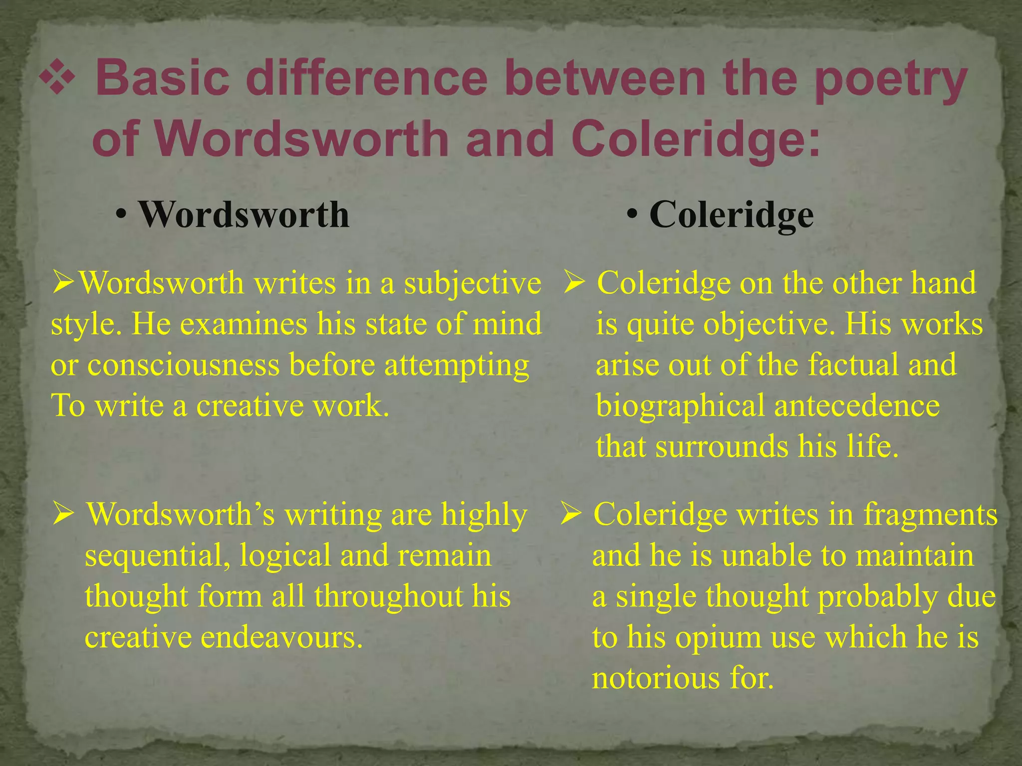 Wordsworth and Coleridge : Their Poetic creed | PPTX