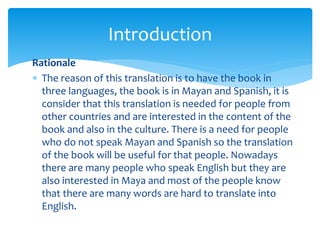 Spanish- English Translation of the text “Kaambal, Báaxal yéetel Ki ...