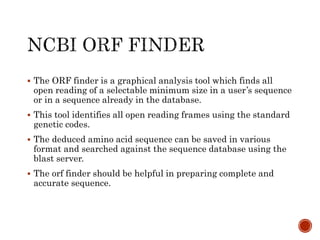 prediction methods for ORF | PPTX