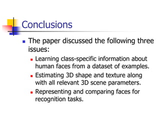 Presentation on Face Recognition Based on 3D Shape Estimation | PPT