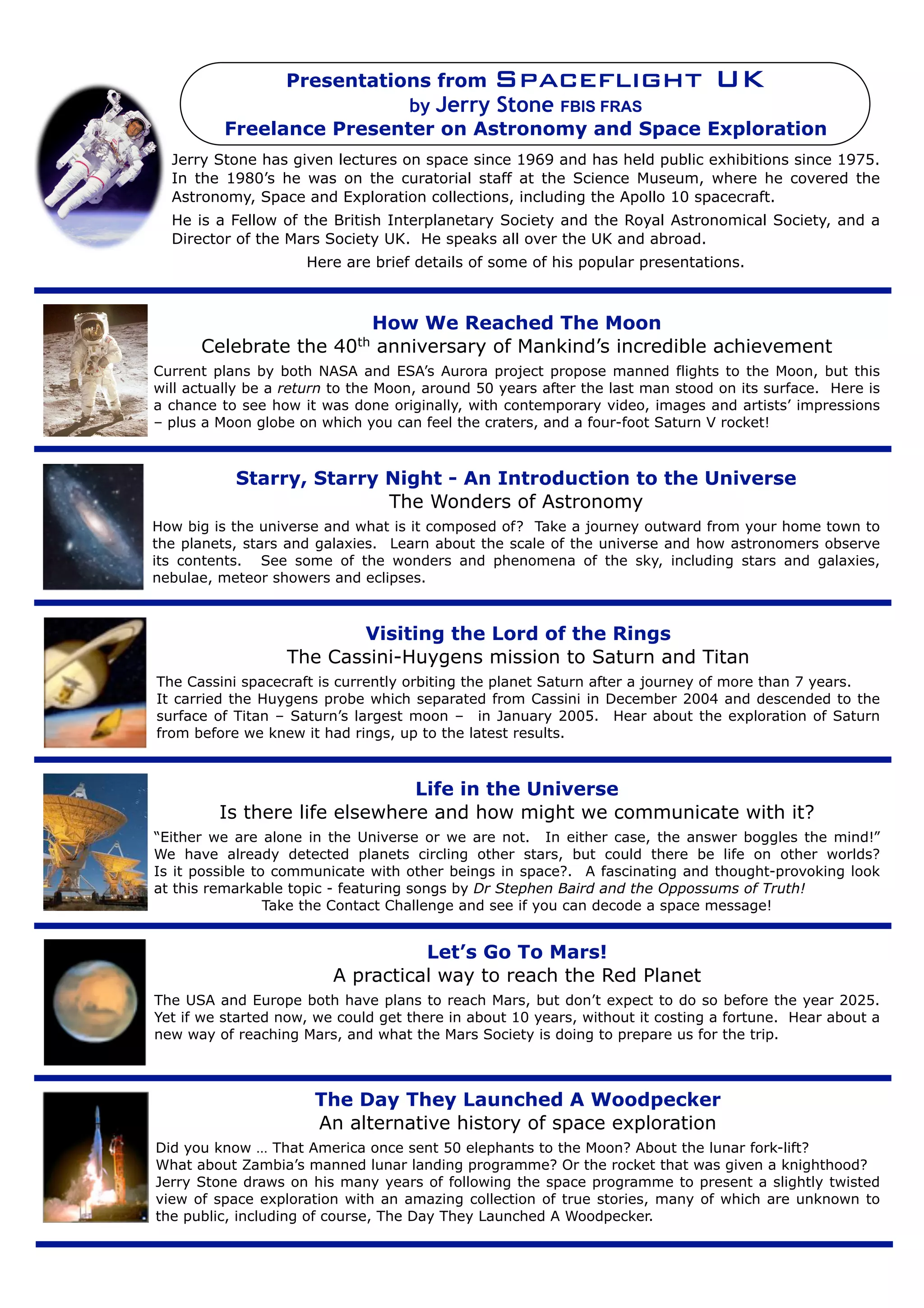 Presentations from spaceflight uk | PDF