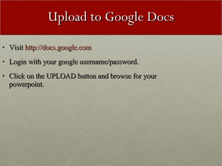 Presentations Google Docs | PPT