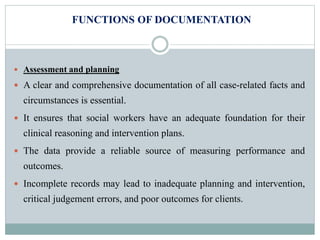 Importance Of Documentation Skills In Social Work | PPTX