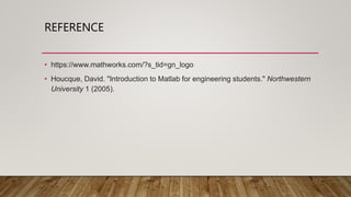 Introduction to programming in MATLAB | PPTX | Programming Languages ...