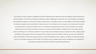 Presentation Job analysis pptx Human resource management | PPT