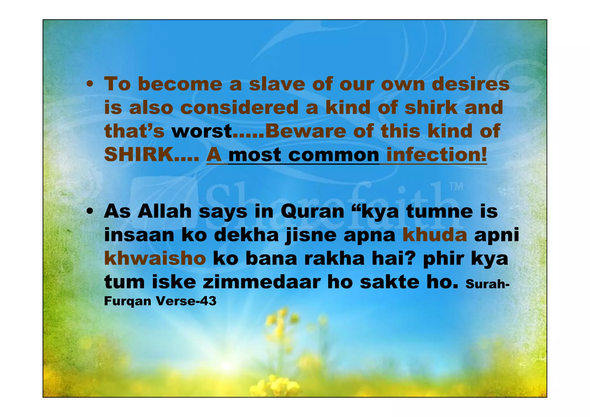 Presentation Shirk | PDF