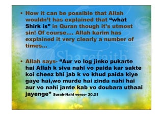 Presentation Shirk | PDF | Islam | Religion & Spirituality