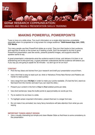 Top Tips for Effective Presentation in Research Communications | PDF ...