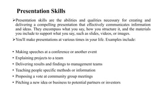 Presentation Skills and also tips and trick | PPTX