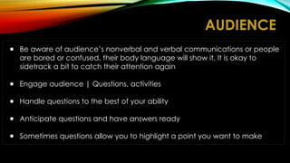 Basic of Presentation skills. This includes slides design and basic ...