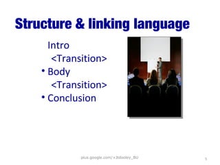 Presentation skills format | PPT | Resume Writing and Advice | Job Search