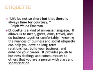 Presentation Skills & Etiquette | PPTX