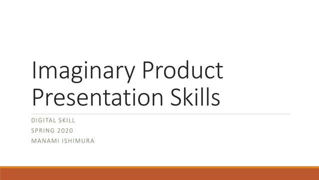 Presentation skills imaginary product | PPT