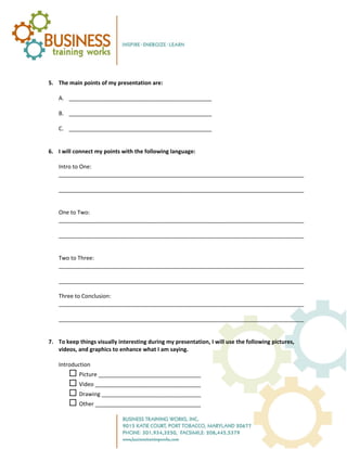 Presentation skills planning_worksheet | PDF