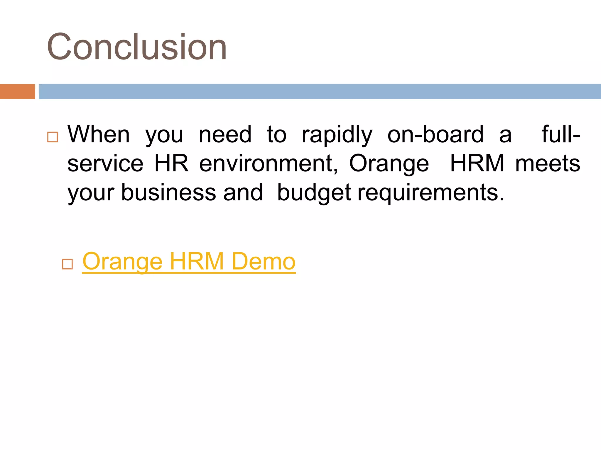Orange HRM | PPTX