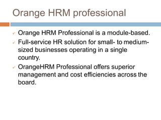 Orange HRM | PPTX