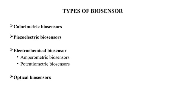 BIOSENSORS IN CLINICAL DIAGNOSIS by Elizabeth Chikelu | PPTX