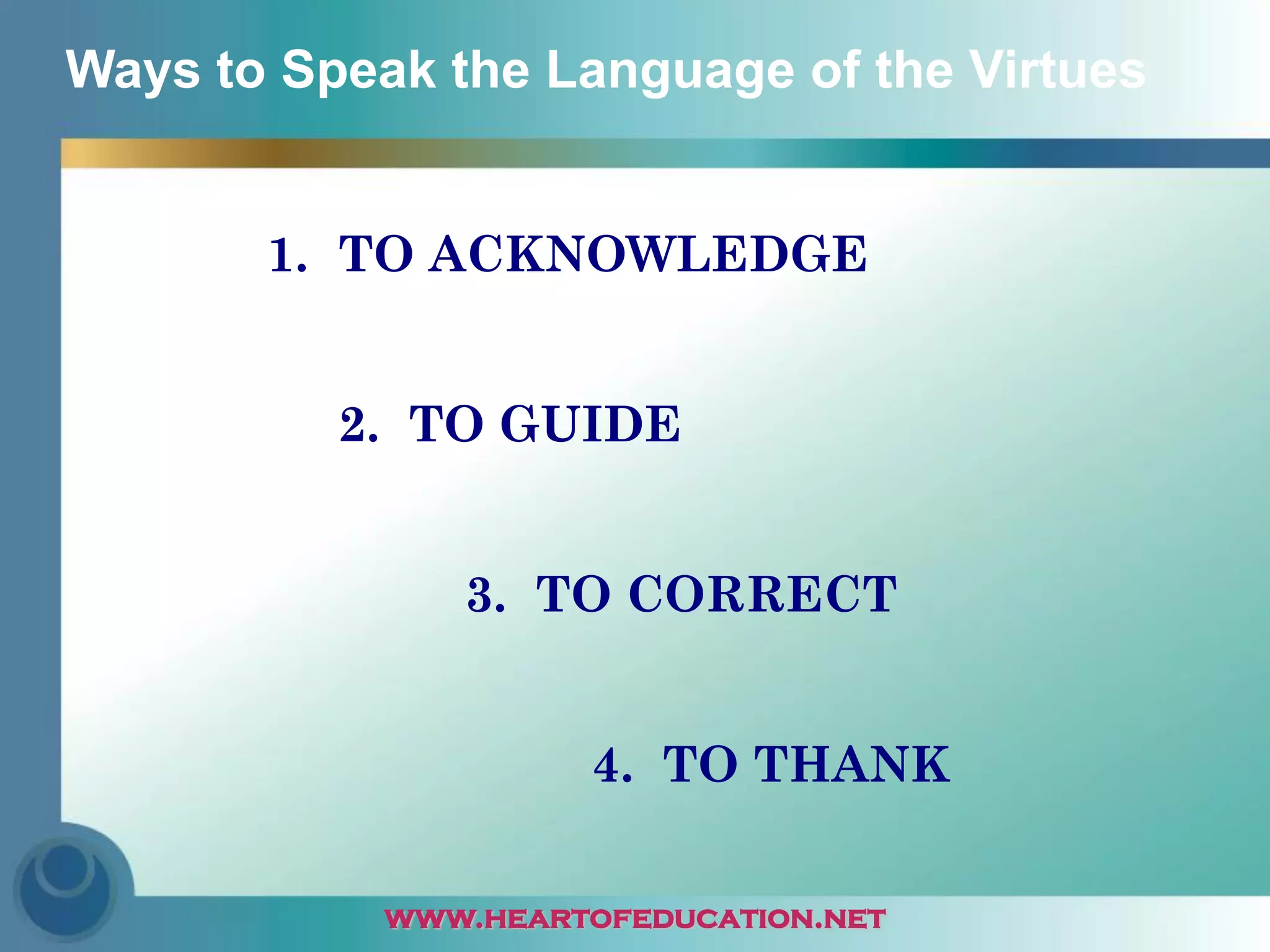 Presentation of The Virtues Project | PDF