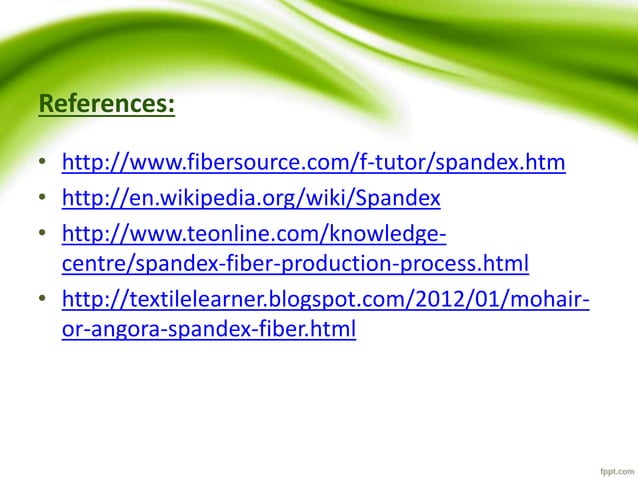Spandex Fiber | PPTX