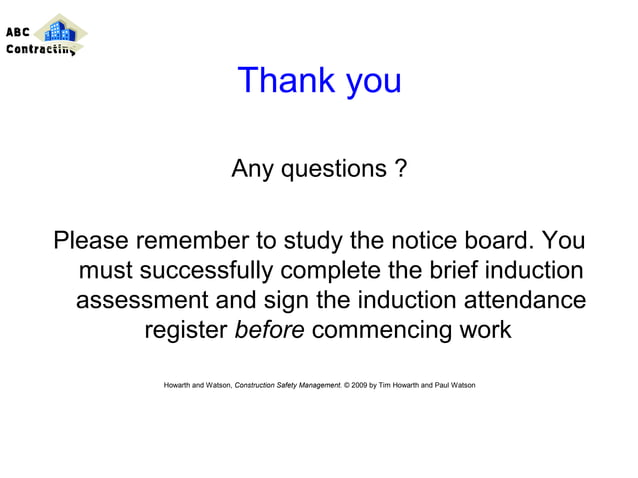 EHS induction Presentation slides | PPT | Civil Engineering Industry | Industries