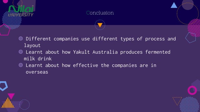 Type of Manufacturing Process & Manufacturing Layout of Yakult ...