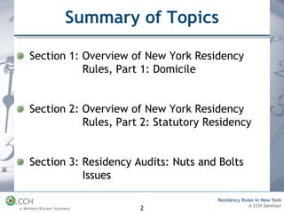 October 2014: Residency Rules in New York | PPTX | Personal Taxes ...