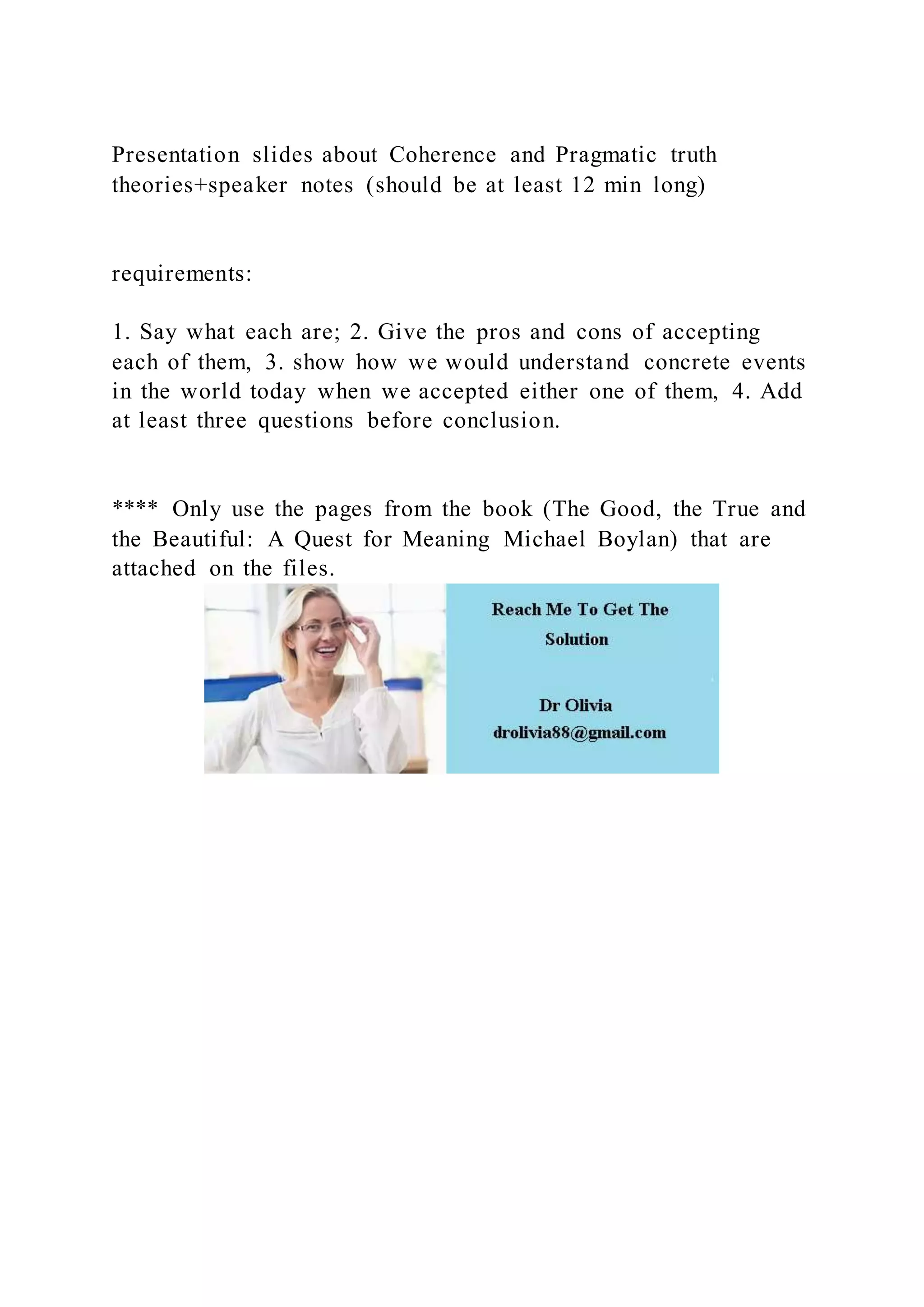 Presentation Slides About Coherence And Pragmatic Truth Theories Spe Docx