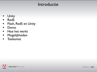 Serious multiplayer 3D games using Unity, Flash and Red5 | PPT